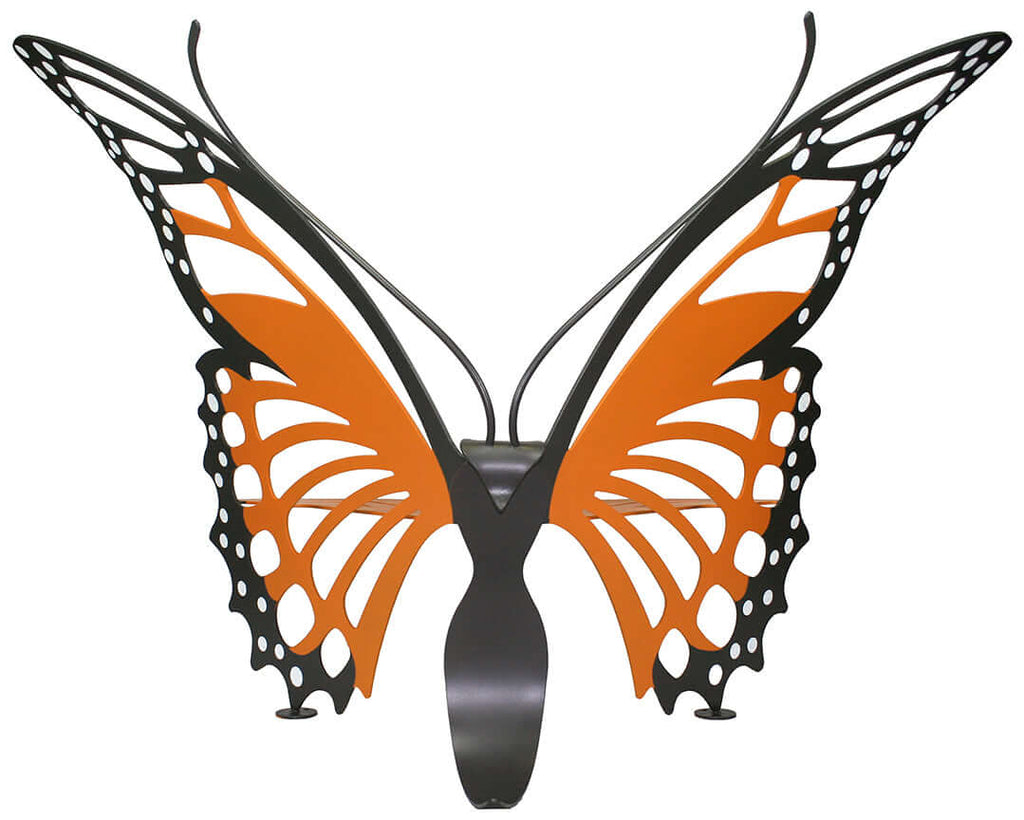 Butterfly Bench - Outdoor Metal Garden Benches - Steel, – Cricket Forge