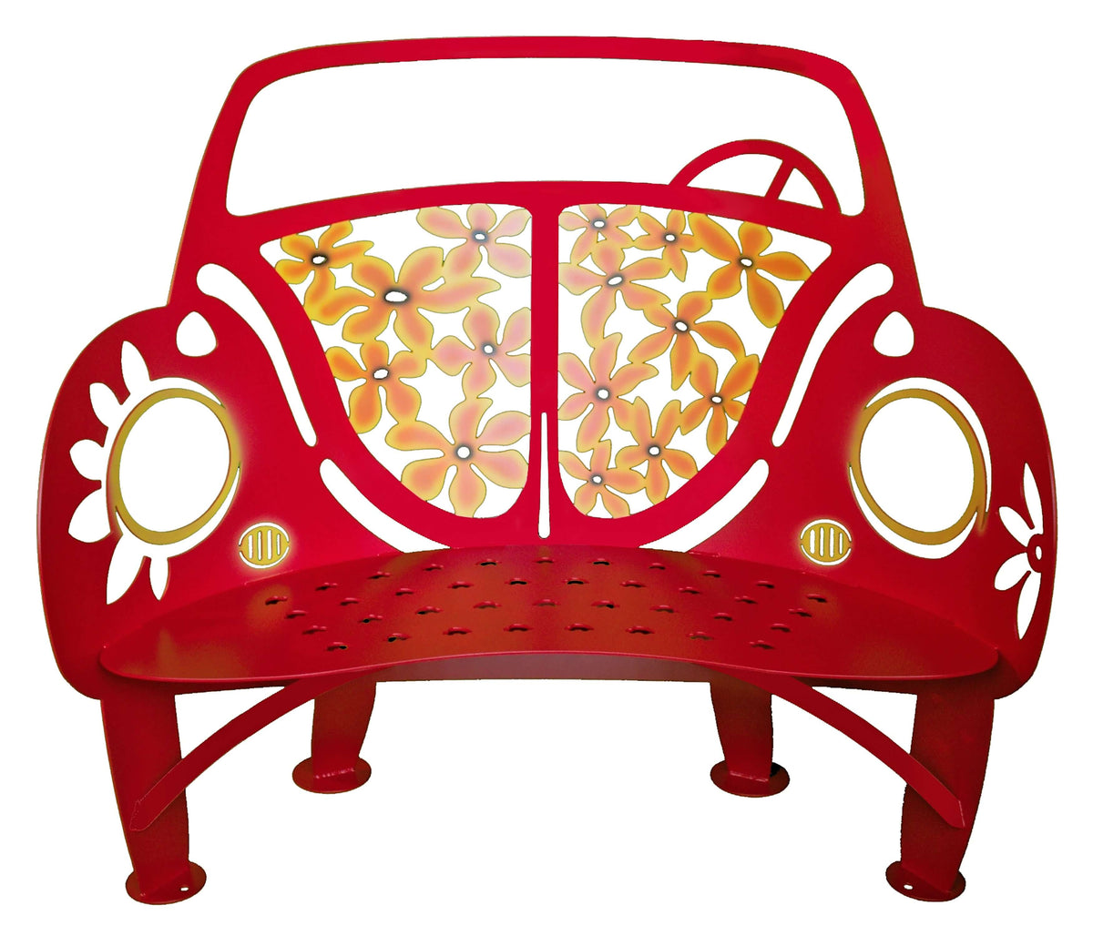 Metal Garden Bench - Beetle Bench - Cricket Forge