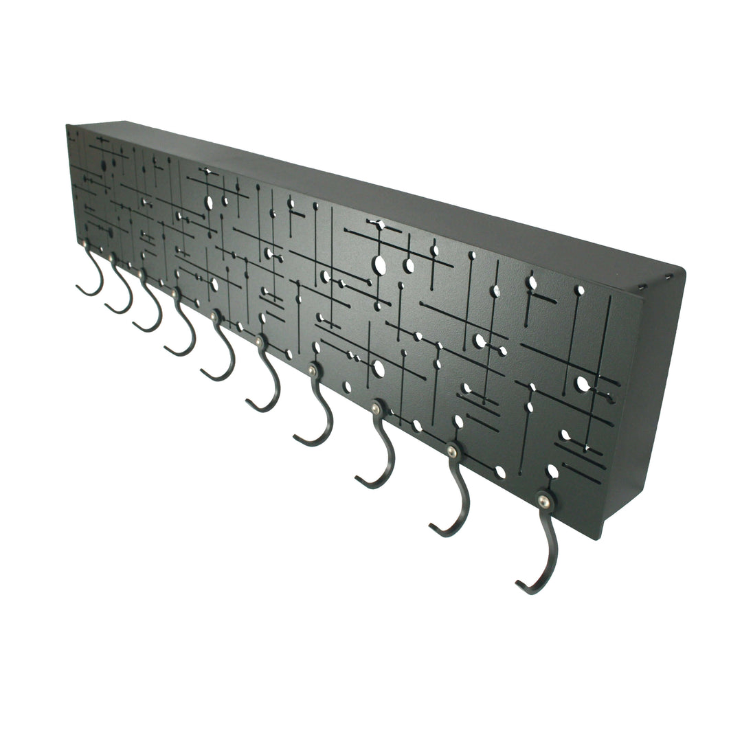 Mid-Century Pattern Wall Rack - Metal Coat Racks - Steel, Arc Grey ...