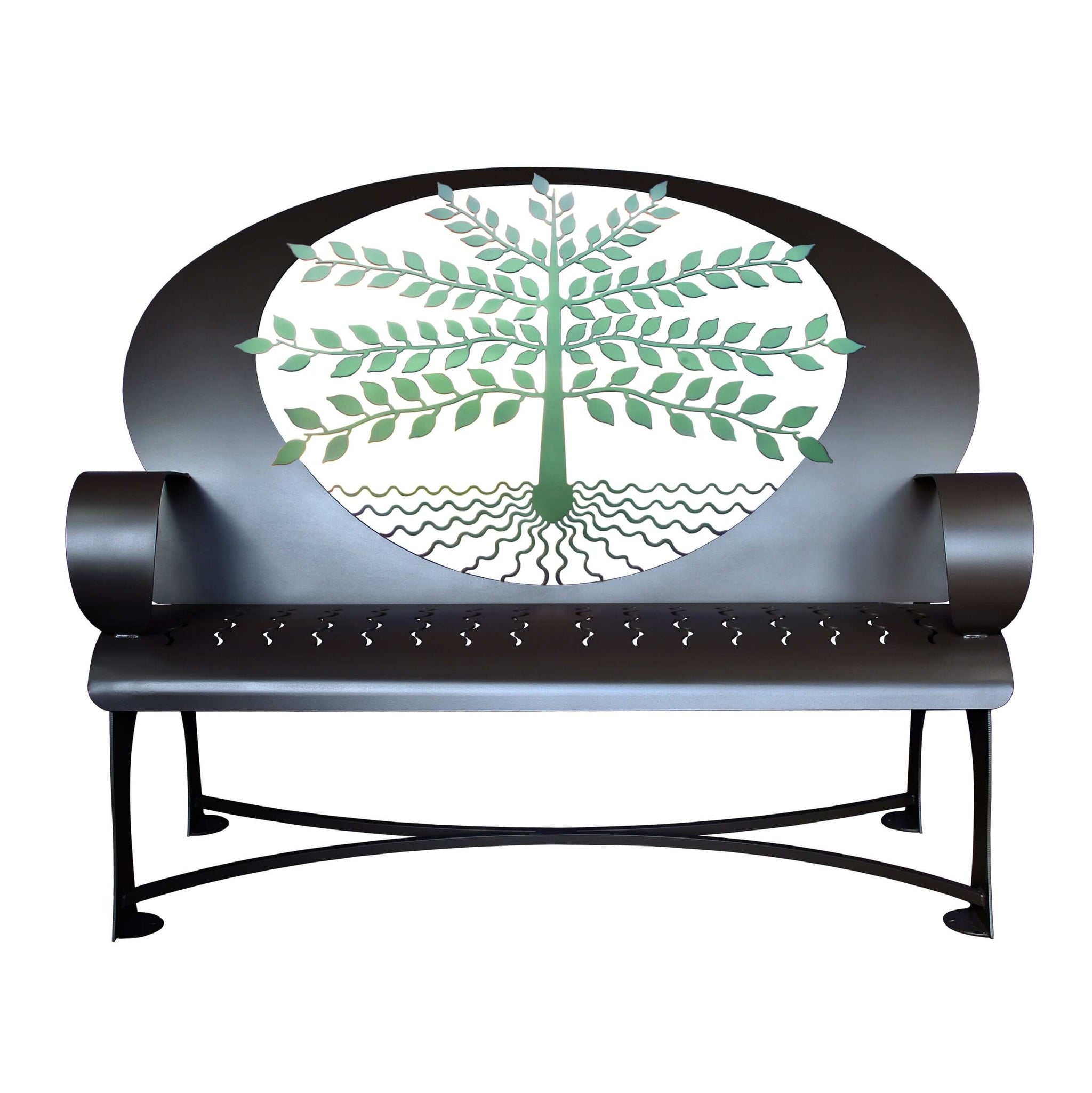 Metal Garden Bench - Tree of Life Bench - Cricket Forge